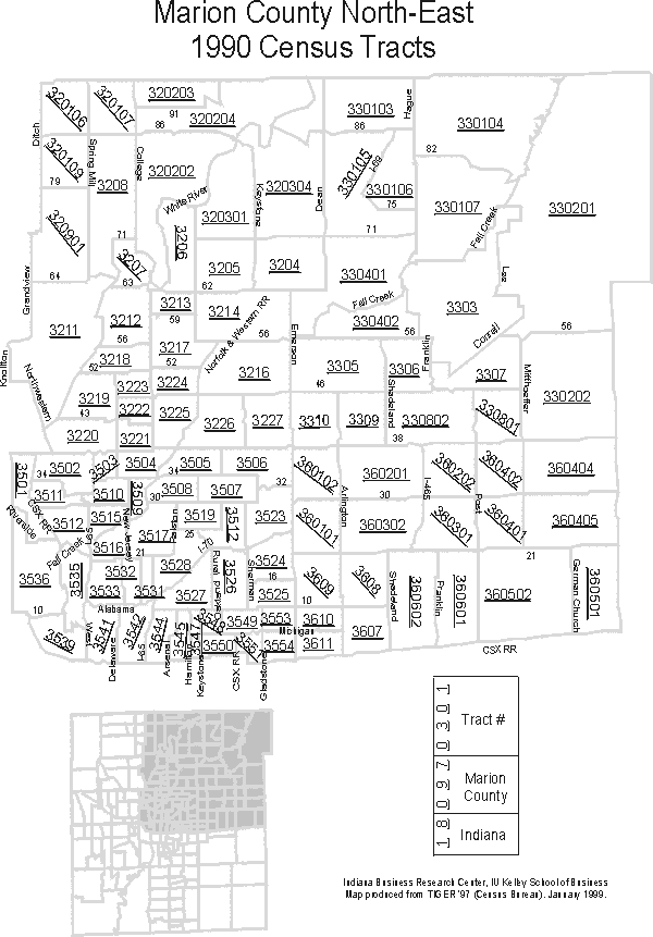 STATS Indiana: 1990 Census Tract Maps for Marion County, Indiana