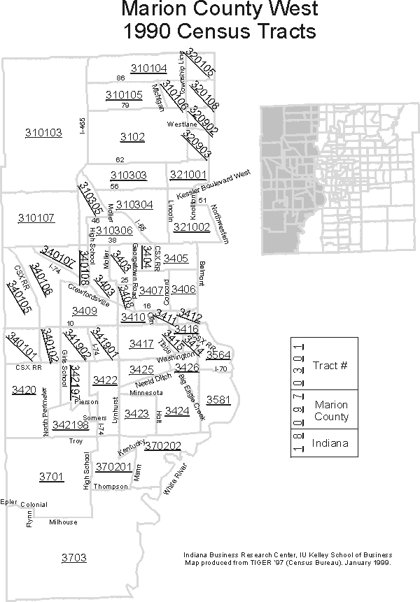STATS Indiana: 1990 Census Tract Maps for Marion County, Indiana